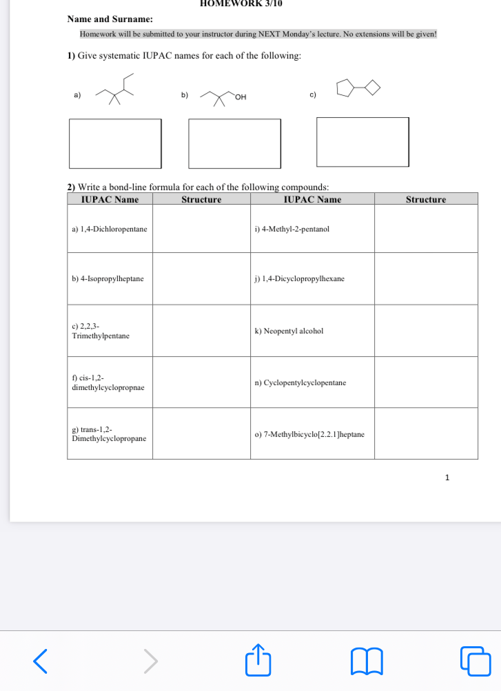 Solved HOMEWORK 3/10 Name and Surname: Homework will be | Chegg.com