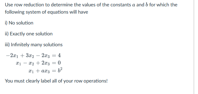 Solved Use row reduction to determine the values of the | Chegg.com Solved Use row reduction to determine the values of the | Chegg.com