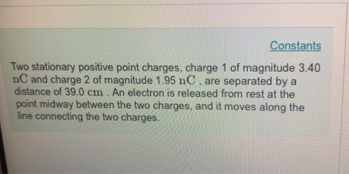 Solved Constants Two stationary positive point charges, | Chegg.com
