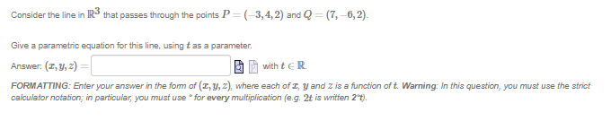 Solved Consider the line in R3 ﻿that passes through the | Chegg.com