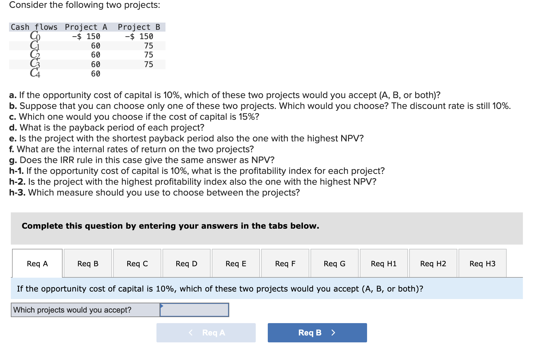 Solved Consider the following two projects:a. ﻿If the | Chegg.com