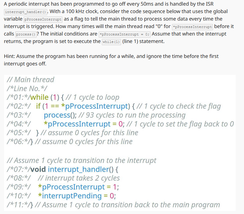 Solved // ﻿Main thread////while (1) { // 1 ﻿cycle to loop// | Chegg.com