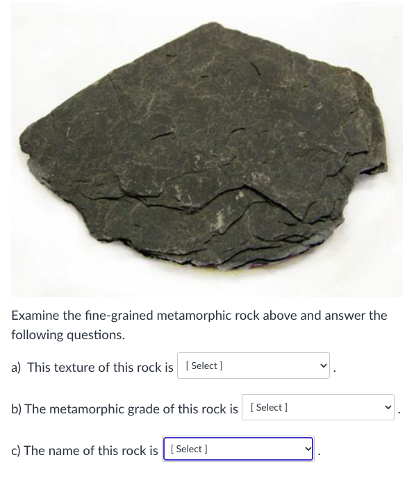 Solved Examine the fine-grained metamorphic rock above and | Chegg.com