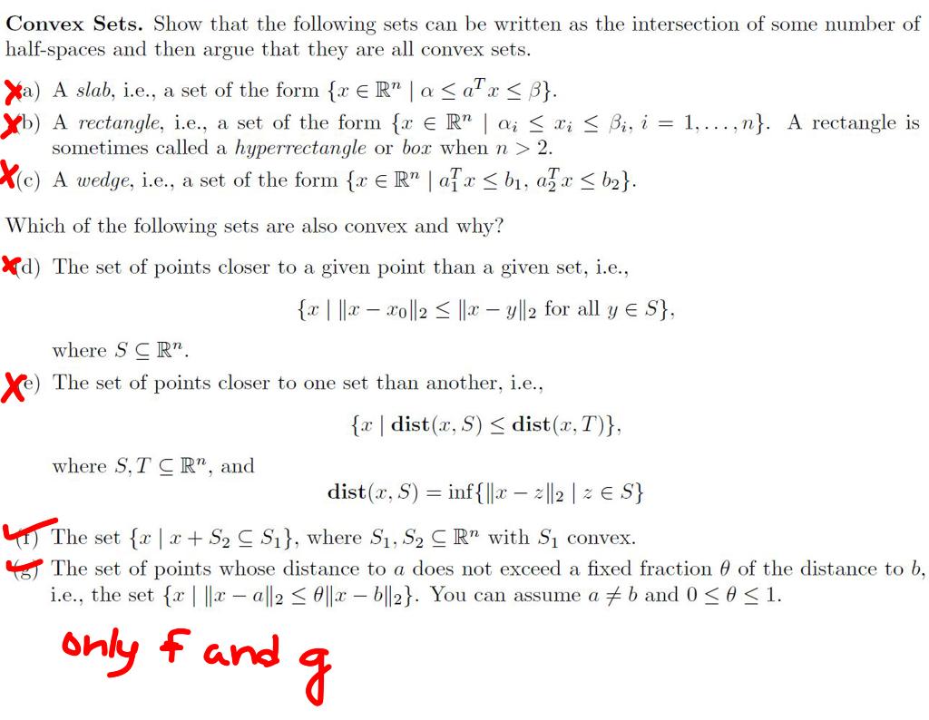 Solved Convex Sets. Show that the following sets can be | Chegg.com