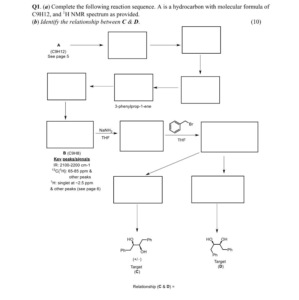 Solved Q1. (a) Complete the following reaction sequence. A | Chegg.com