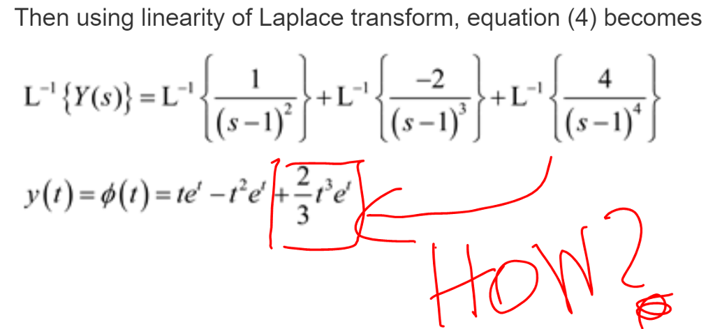 Solved Then using linearity of Laplace transform, equation | Chegg.com