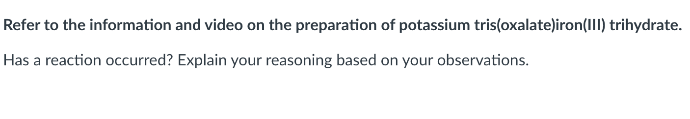 Solved (a) Place ~8.0 g of potassium oxalate, K2C2O4+H20, | Chegg.com