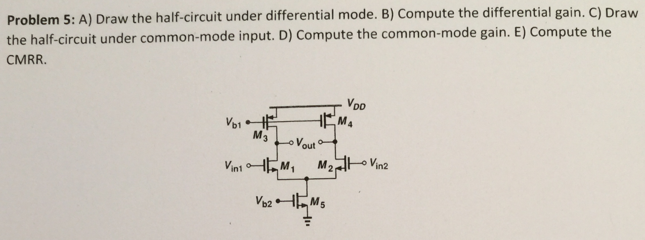 Solved Problem 5: A) Draw the half-circuit under | Chegg.com