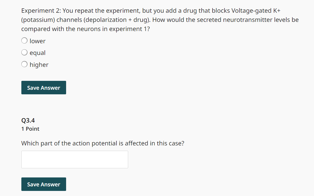 Solved Experiment 2: You repeat the experiment, but you add | Chegg.com