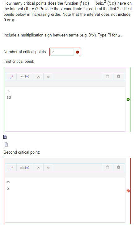 Solved How many critical points does the function | Chegg.com