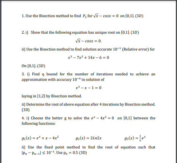 Solved I am a masters student specializing in numerical | Chegg.com