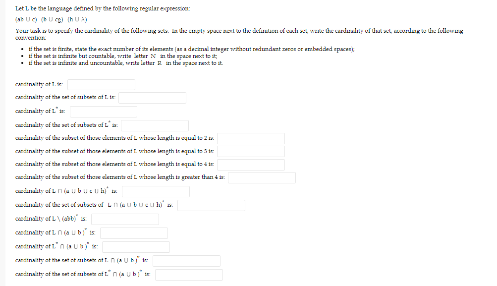 Solved Let L be the language defined by the following | Chegg.com
