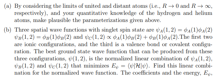 2. A configuration interaction calculation of the H2 | Chegg.com