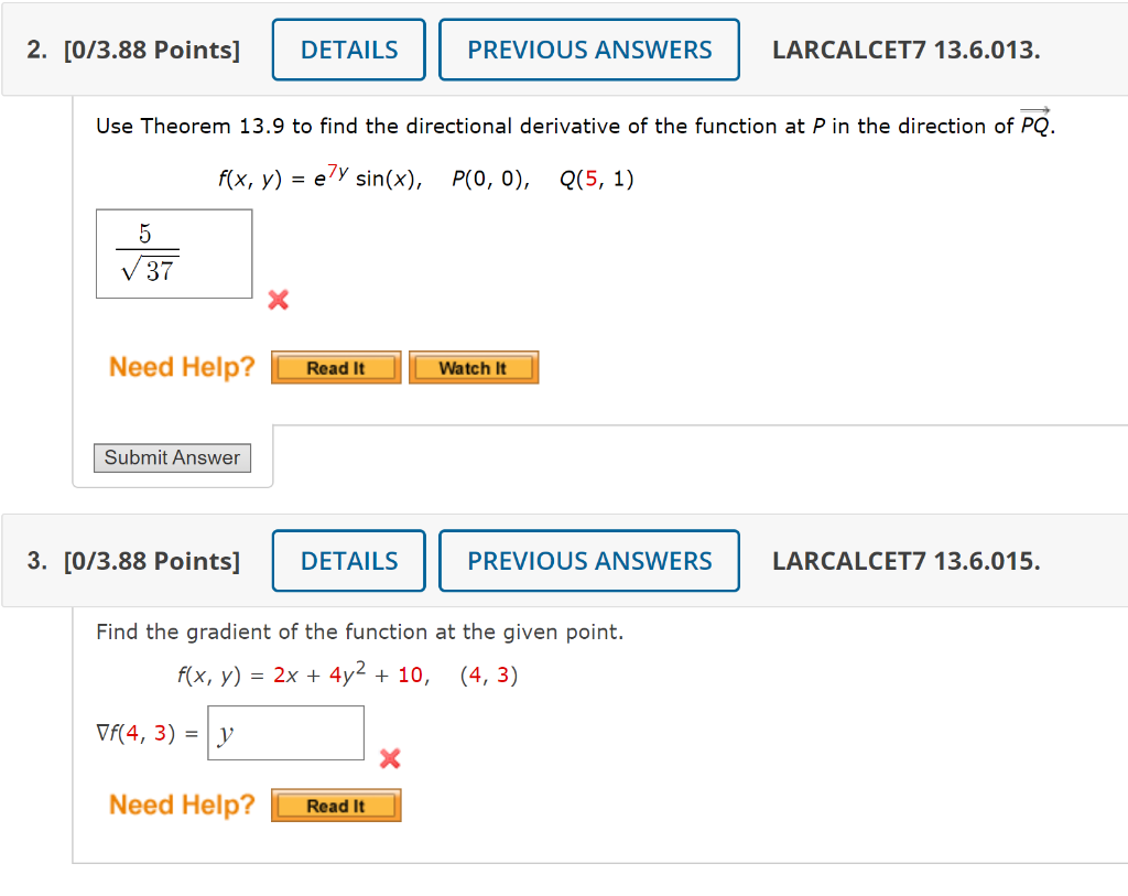 Solved Use Theorem 13.9 to find the directional derivative | Chegg.com