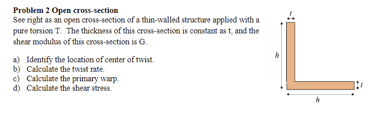 Solved Problem 2 Open cross-section See right as an open | Chegg.com