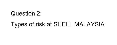Solved Question 2: Types of risk at SHELL MALAYSIA | Chegg.com