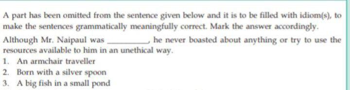 Solved A part has been omitted from the sentence given below | Chegg.com