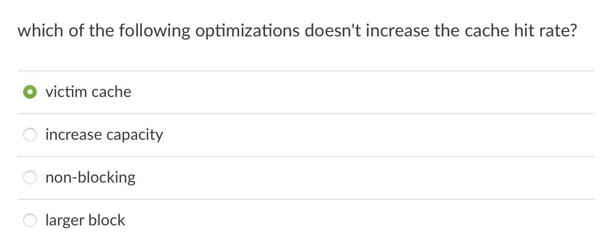 Solved which of the following optimizations doesn't increase | Chegg.com