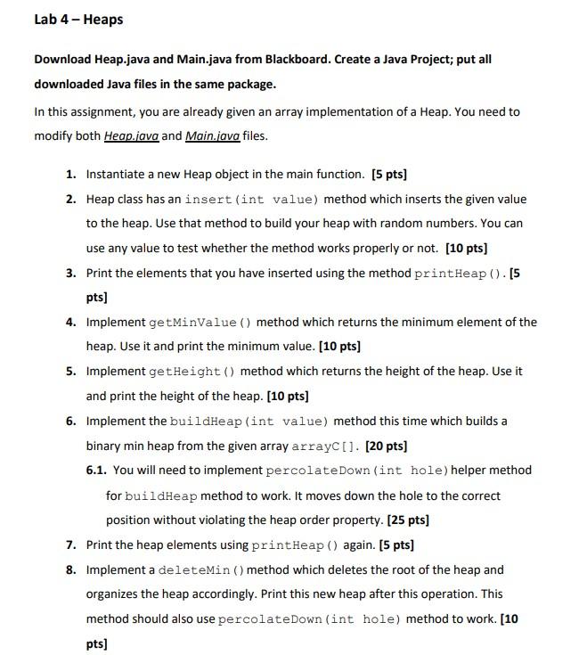 Solved Data Structures Java Public Class Heap