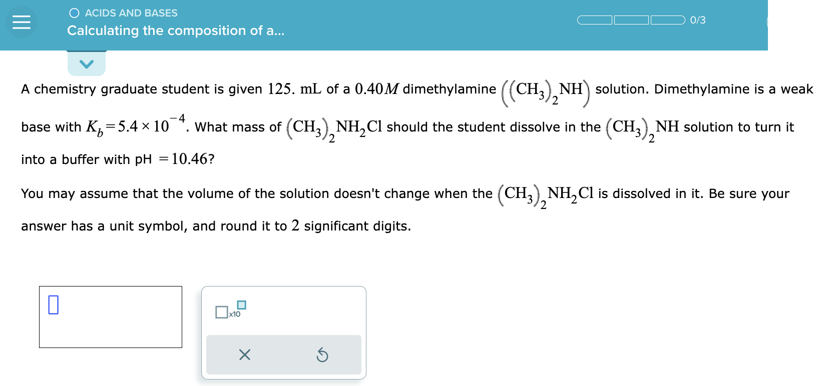 Solved A chemistry graduate student is given 125.mL of a | Chegg.com