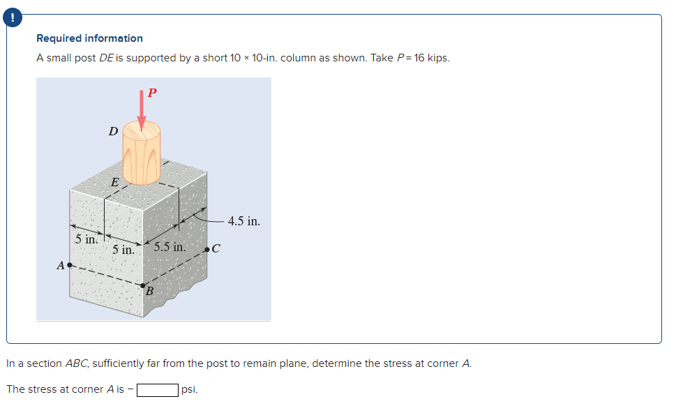 Solved Required information A small post DE is supported by | Chegg.com