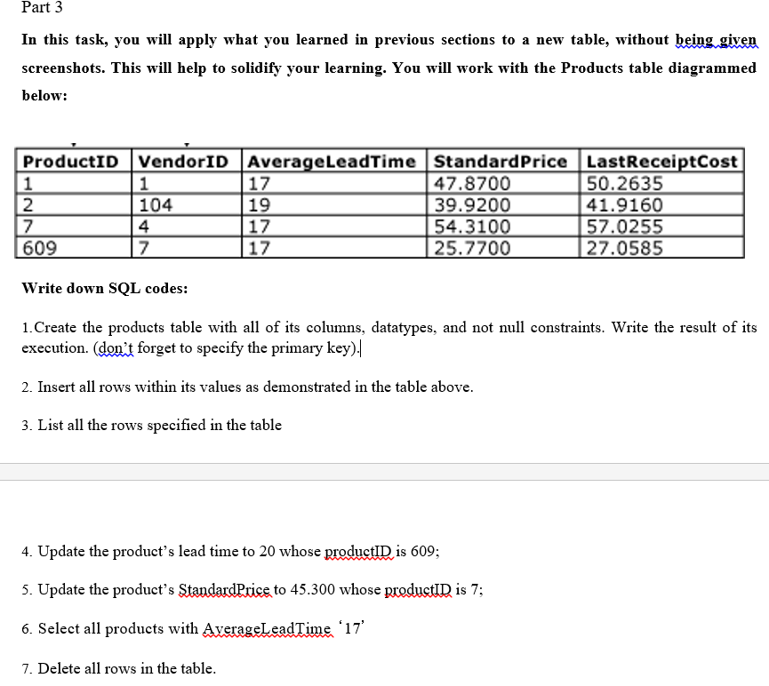 Solved Part 3 In this task, you will apply what you learned | Chegg.com