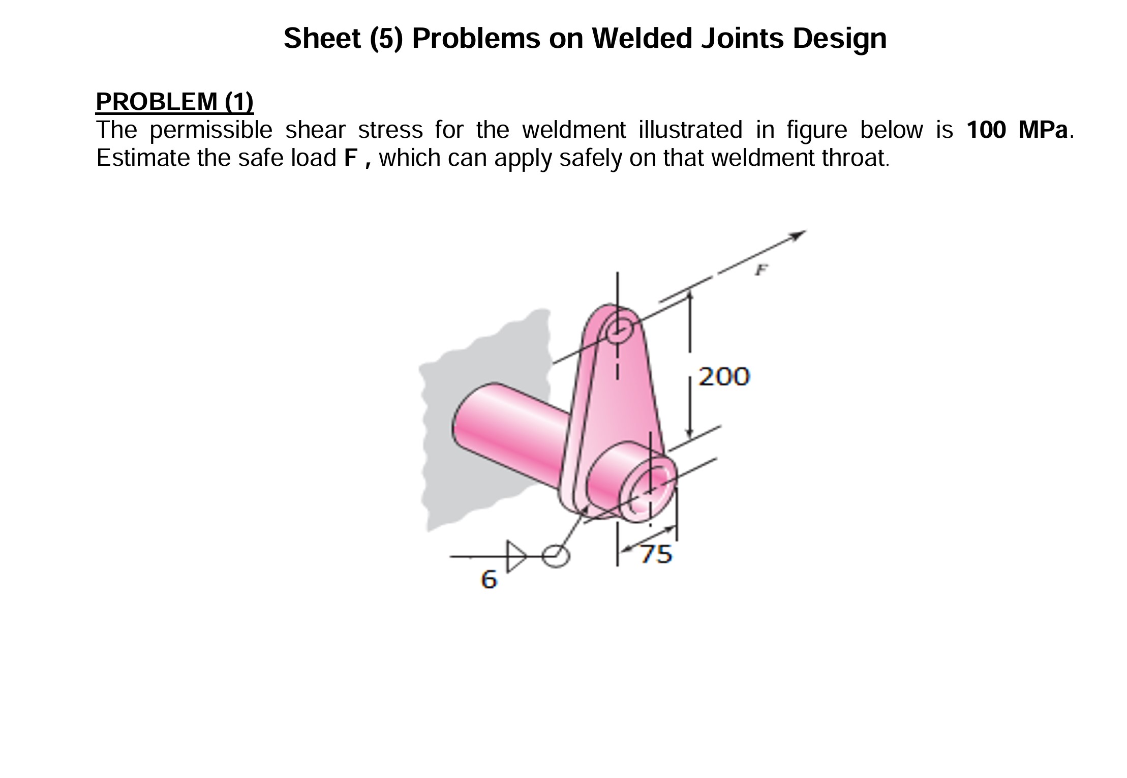 Solved Sheet (5) ﻿Problems on Welded Joints DesignPROBLEM | Chegg.com