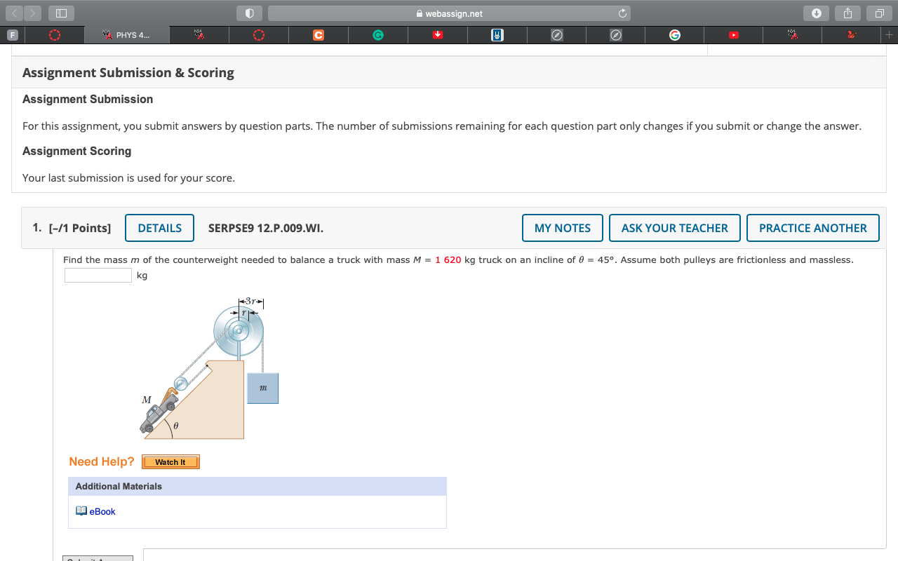 Solved 0 A webassign.net + W PHYS 4... & Assignment | Chegg.com