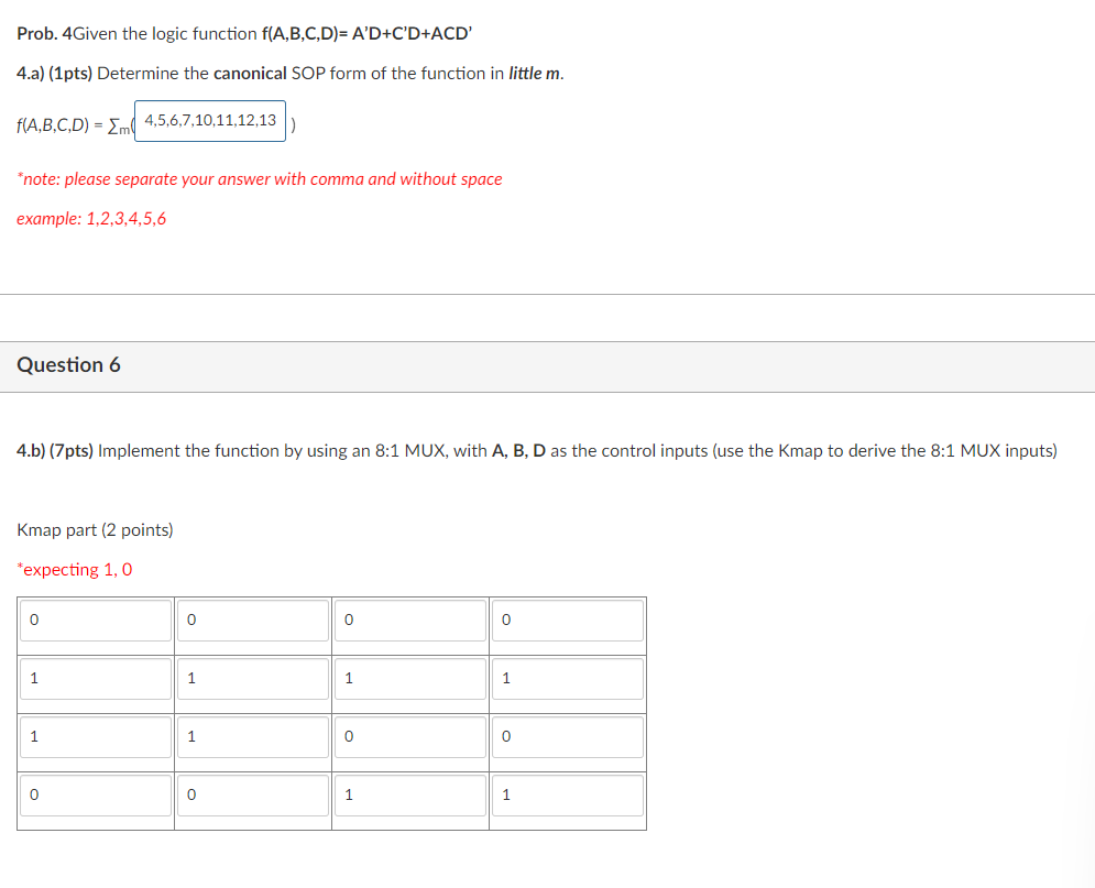 Solved Prob. 4 Given the logic function | Chegg.com