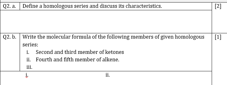 Solved Q2. a. | Define a homologous series and discuss its | Chegg.com
