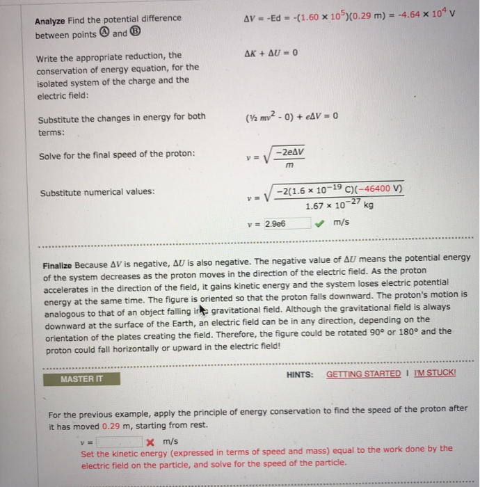 Solved Example 25.2 Motion of a Proton in a Uniform Electric | Chegg.com