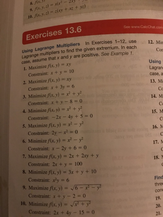 Solved 8. fr. See www.CalcChat.com Exercises 13.6 Using | Chegg.com