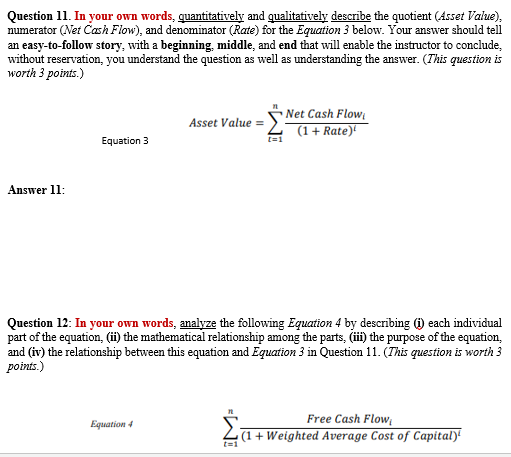 Solved Question 11. In your own words, quantitatively and | Chegg.com