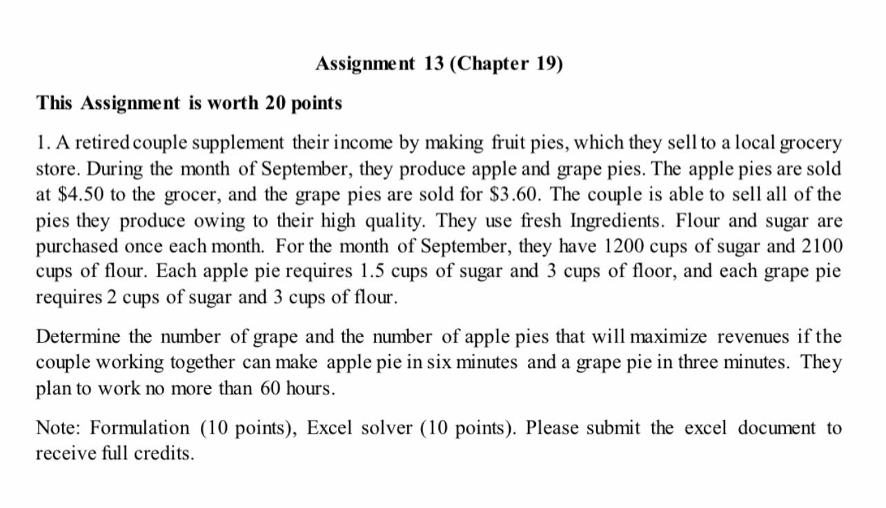 Solved Assignment 13 (Chapter 19) This Assignment is worth | Chegg.com