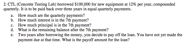 Solved 2, CTL (Concrete Testing Lab) borrowed $100,000 for | Chegg.com
