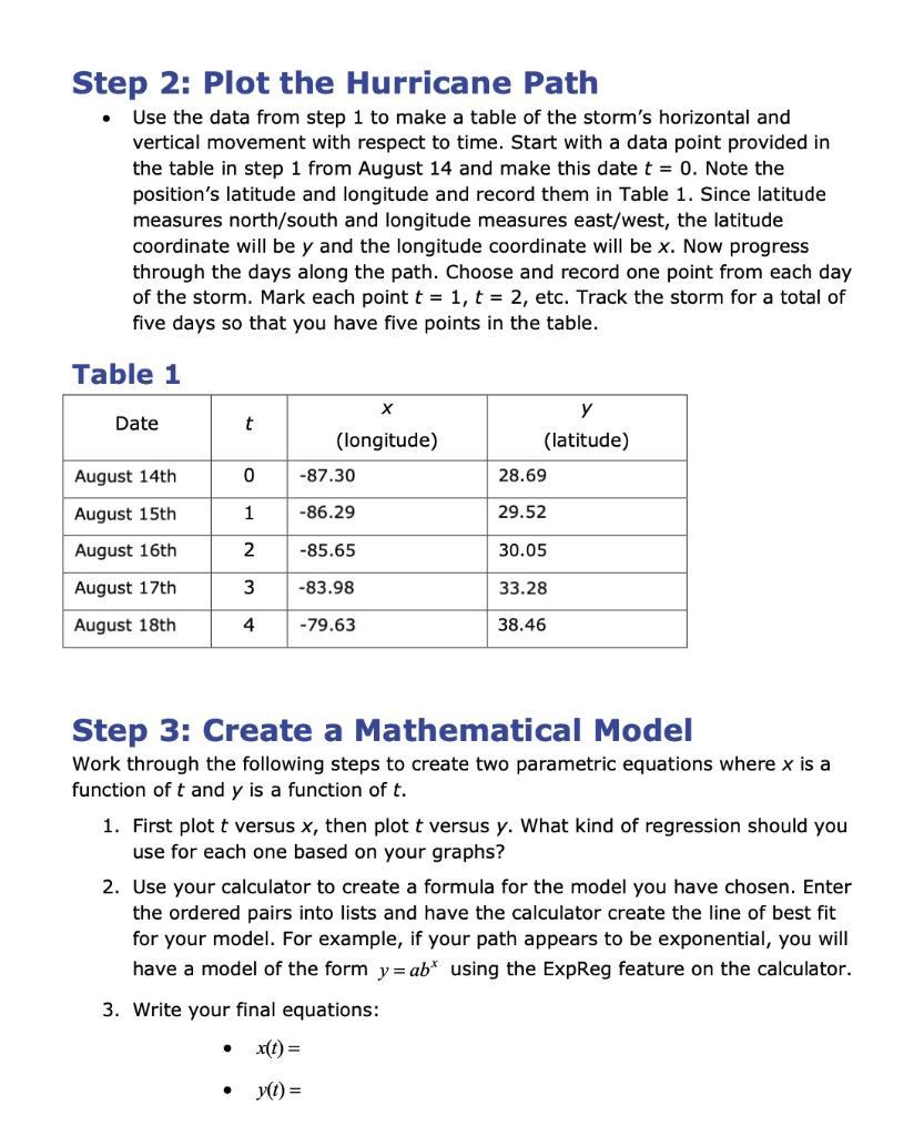 Solved Precalculus Parametric Functions Directions 