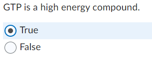 Solved GTP is a high energy compound. True False | Chegg.com