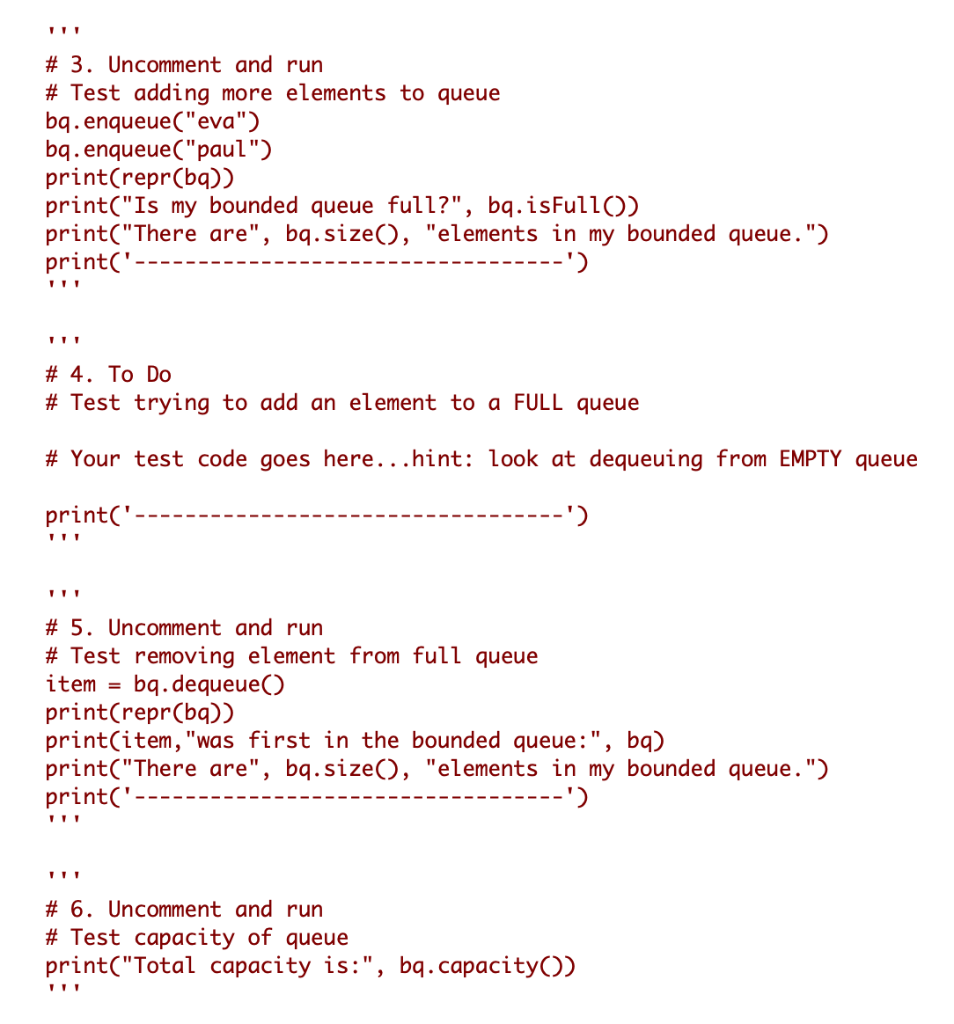 Exercise 1: Complete the Bounded and Circular Queue | Chegg.com