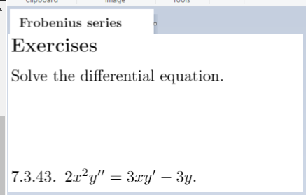 Solved Frobenius series Exercises Solve the differential | Chegg.com