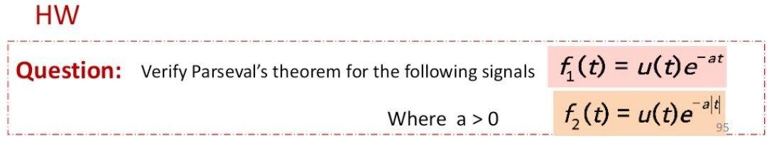 Solved HW at = Question: Verify Parseval's theorem for the | Chegg.com