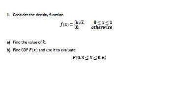 Solved Consider the density | Chegg.com