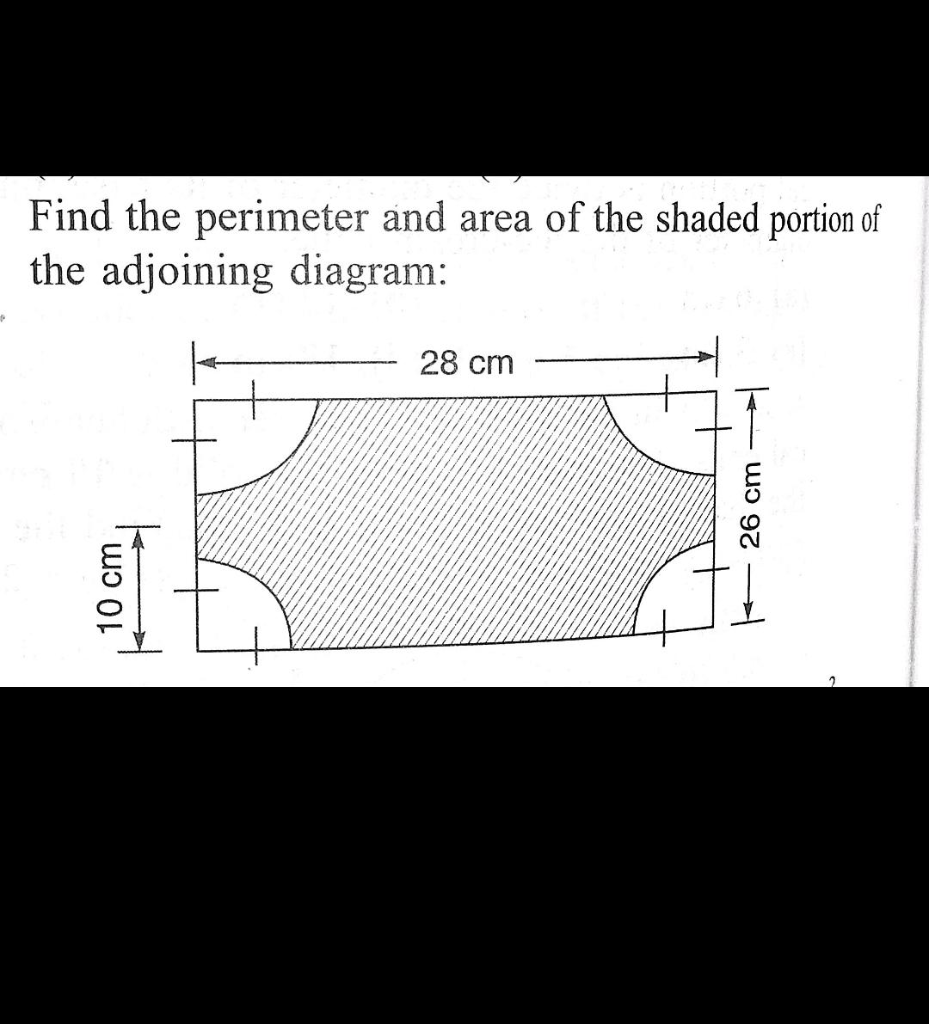 Solved Find the perimeter and area of the shaded portion of | Chegg.com