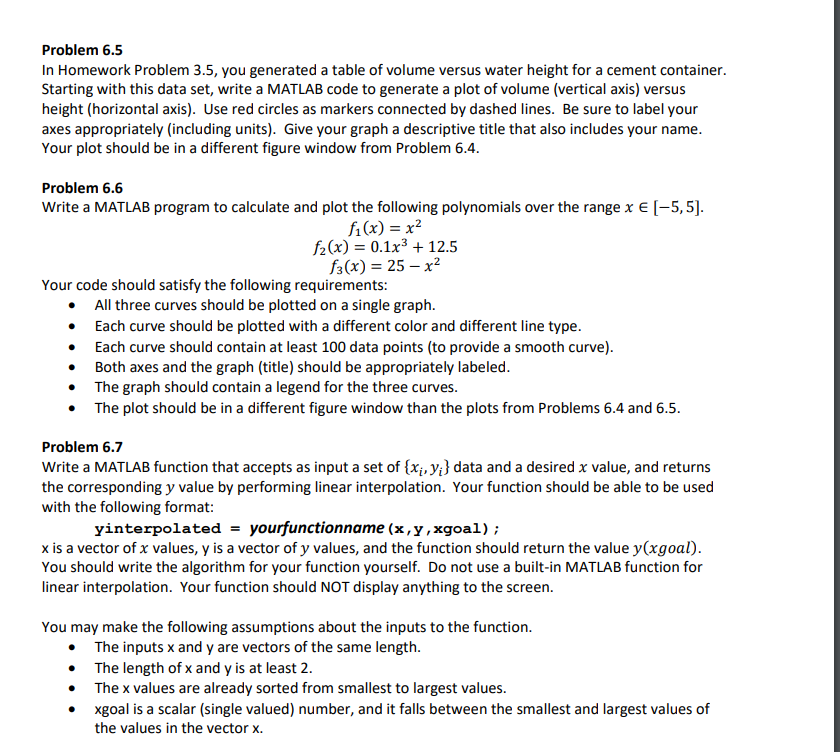 Solved Problem 6.5 In Homework Problem 3.5, you generated a | Chegg.com