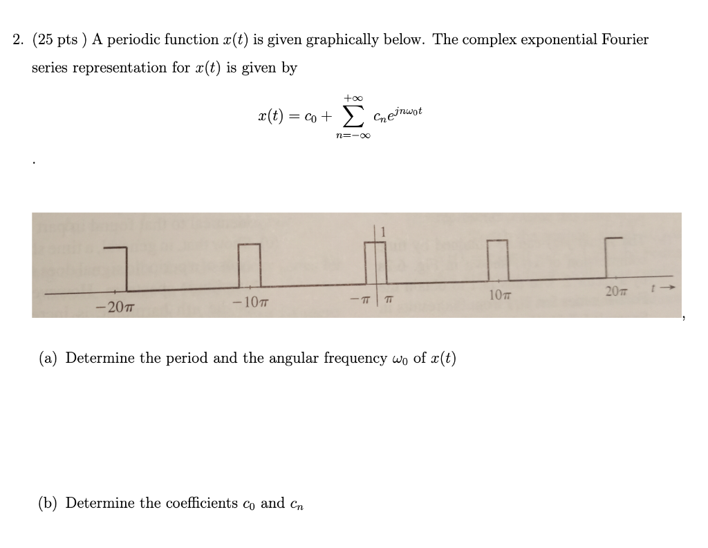Solved 2. (25 pts ) A periodic function x(t) is given | Chegg.com
