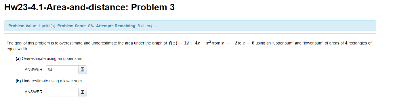 Solved Hw23-4.1-Area-and-distance: Problem 3 Problem Value: | Chegg.com