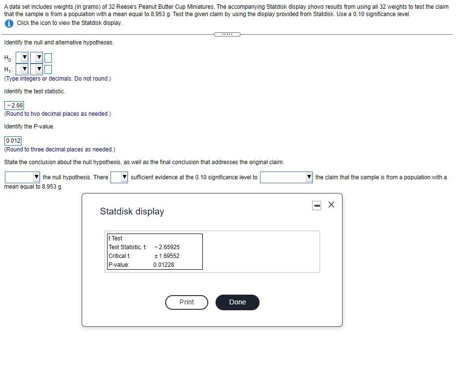 Solved A data set includes weights (in grams) of 32 Reese's | Chegg.com