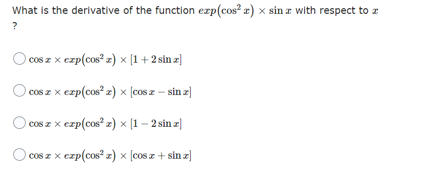 Solved What is the derivative of the function | Chegg.com