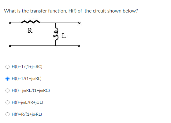 Solved What is the transfer function, H(f) of the circuit | Chegg.com