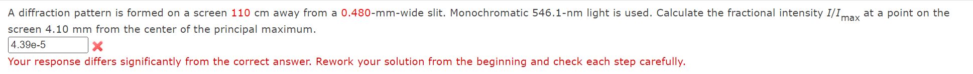 Solved A diffraction pattern is formed on a screen 110 cm | Chegg.com