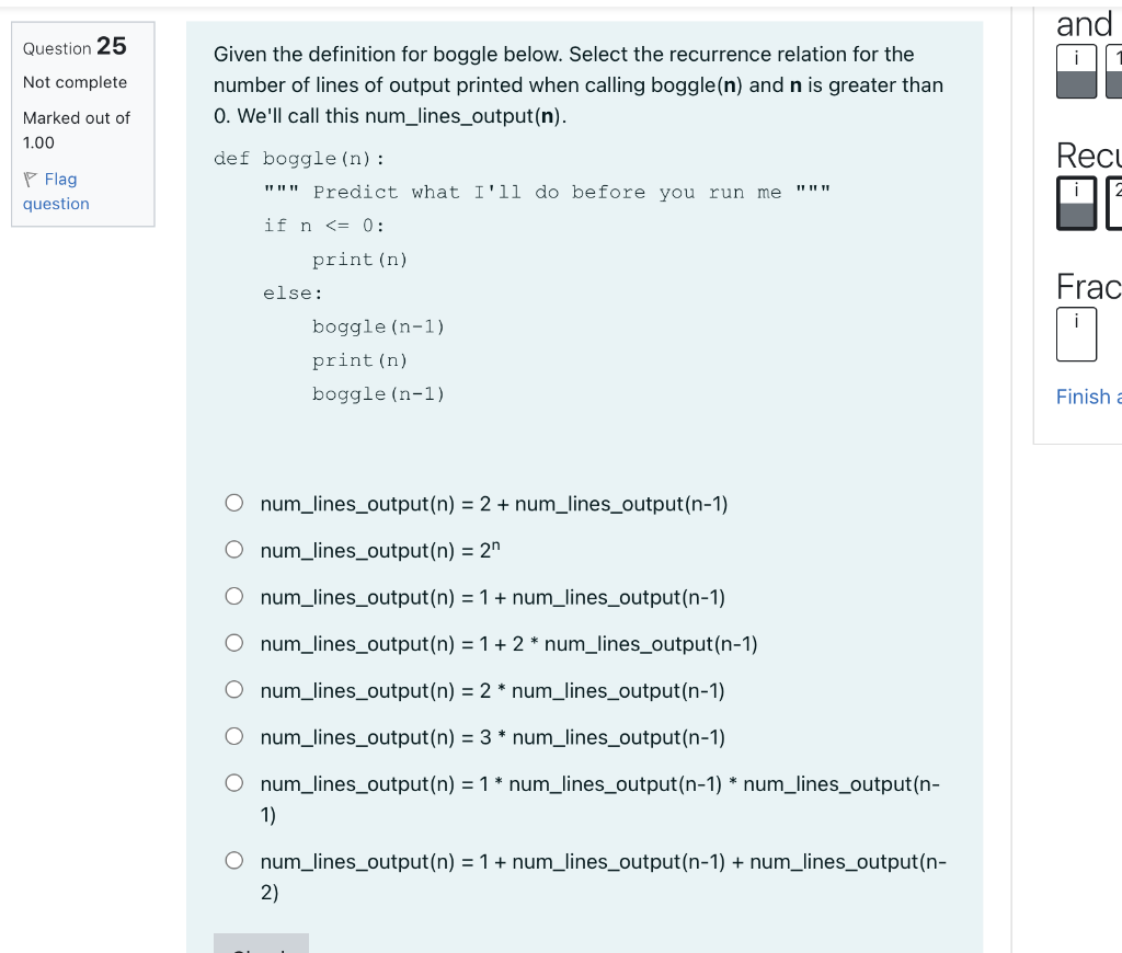 Solved Given the definition for boggle below. Select the | Chegg.com